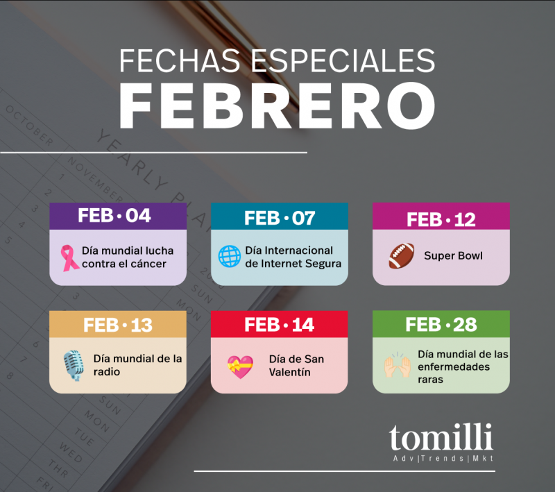 ¡Guarda las fechas especiales de Febrero! - Tomilli